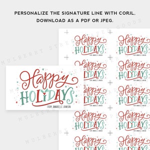 Printable Happy Holidays Gift Tag, Bright Happy Holidays Bag Tag ...