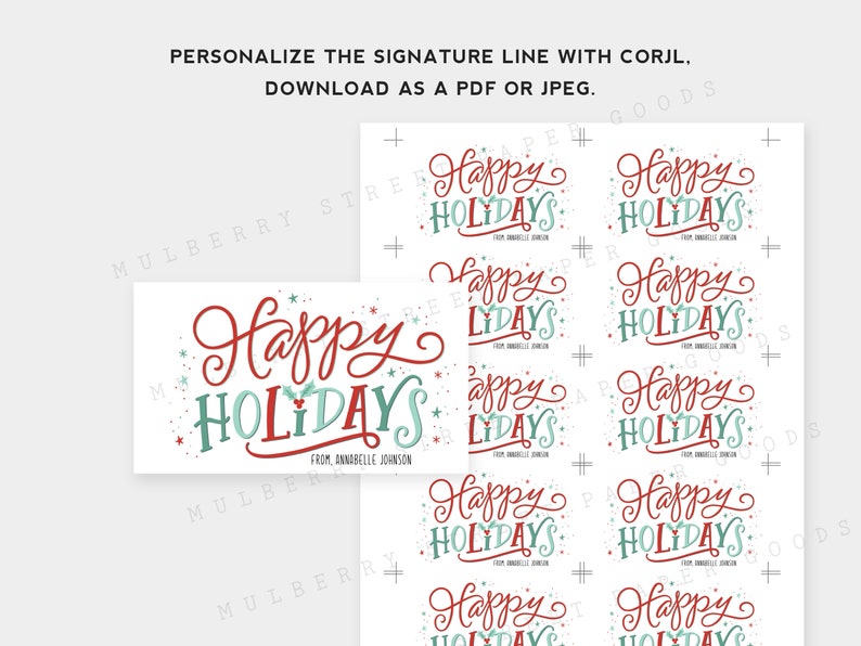 Printable Happy Holidays Gift Tag Bright Happy Holidays Bag - Etsy