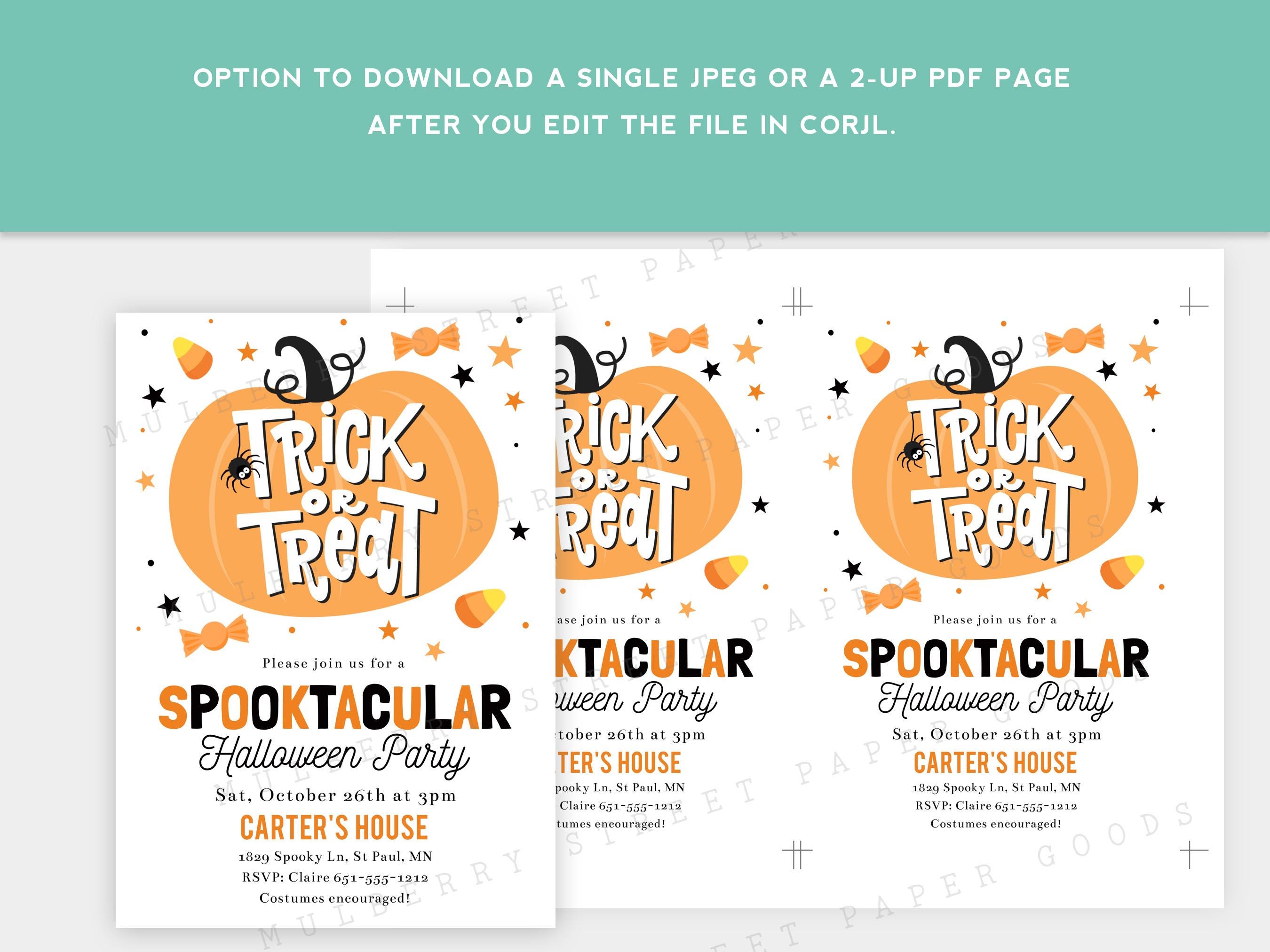 Editable Halloween Party Invitation Halloween Kids Halloween Party ...