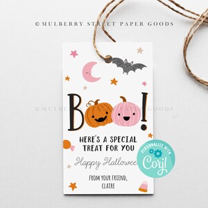 Printable Boo Here's a Special Treat for You Halloween Gift Tag, Happy ...