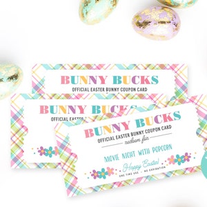 Printable Easter Bunny Bucks, Kids Easter Egg Stuffers, Easter Play ...