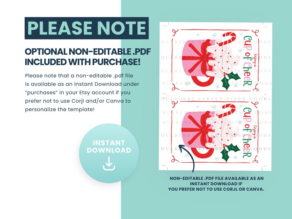 Christmas Coffee Gift Card Holder Printable Digital Download Canva ...