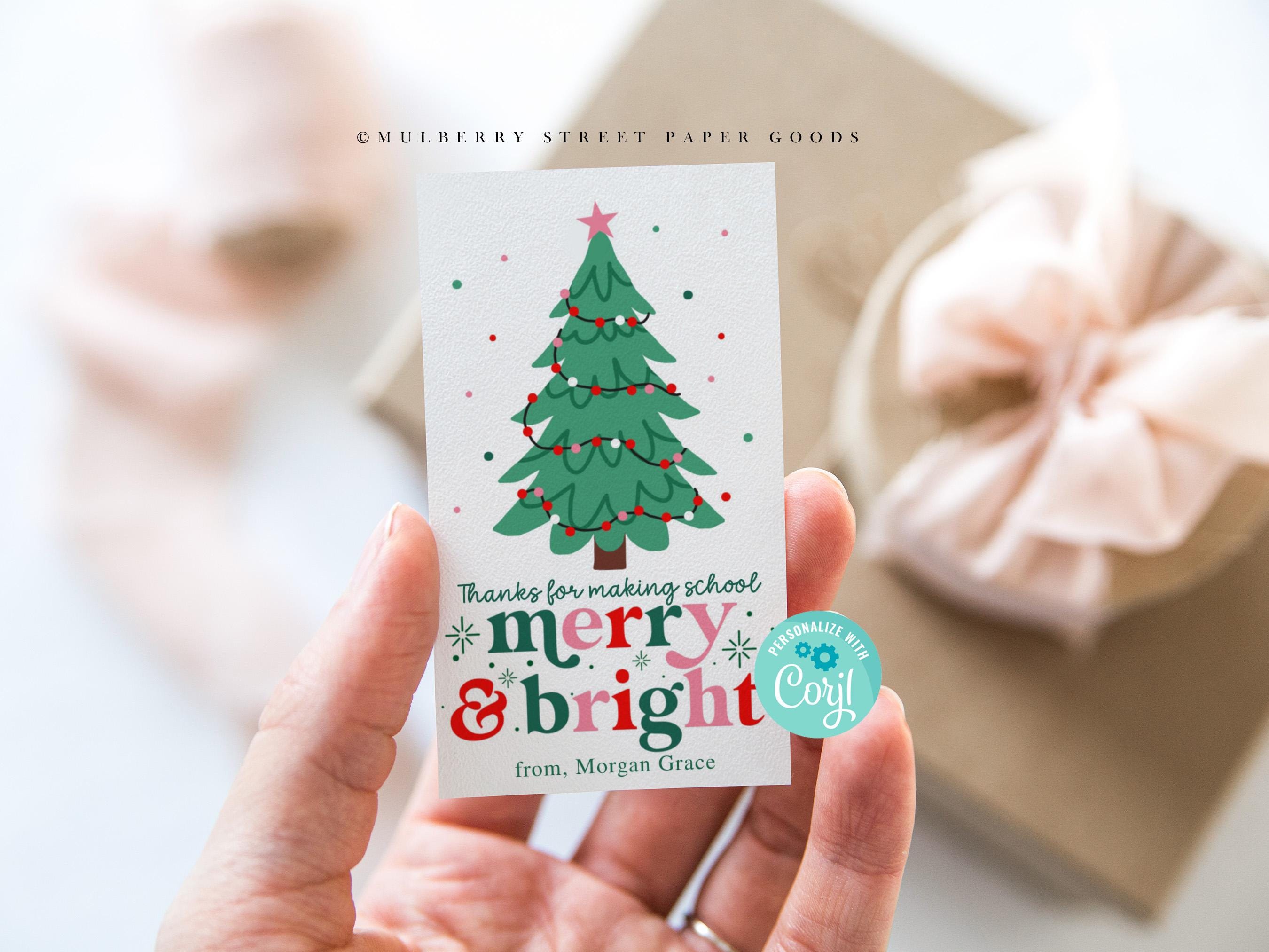 Editable Christmas Gift Tag Printable Thank You for Making School Merry ...