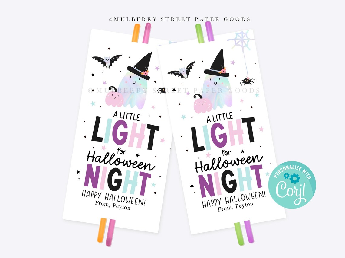 Glow Stick Halloween Printable Light for Halloween Night Tag Halloween ...