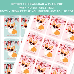 Printable You Are Pawsome Corgi Dog Valentine's Day Card Kids School ...