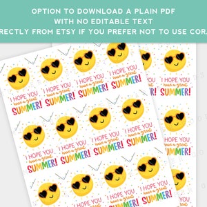I Hope You Have A Great Summer Printable Gift Tag Template Last Day of ...