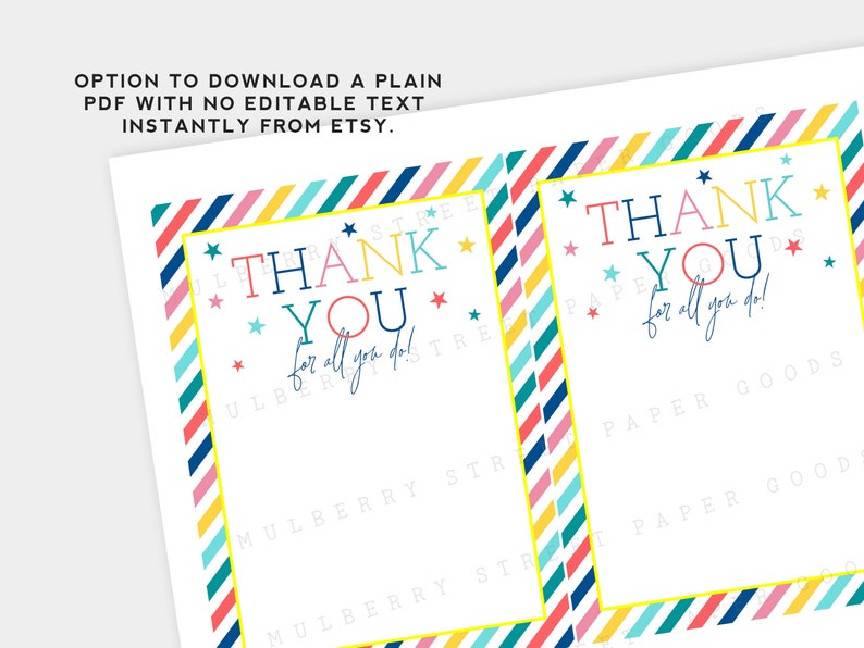 Printable Thanks for All You Do Gift Card Holder Instant - Etsy