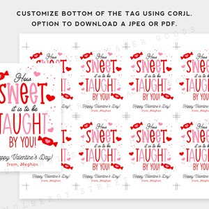 Printable How Sweet It is to Be Taught by You Valentine's Day Card ...