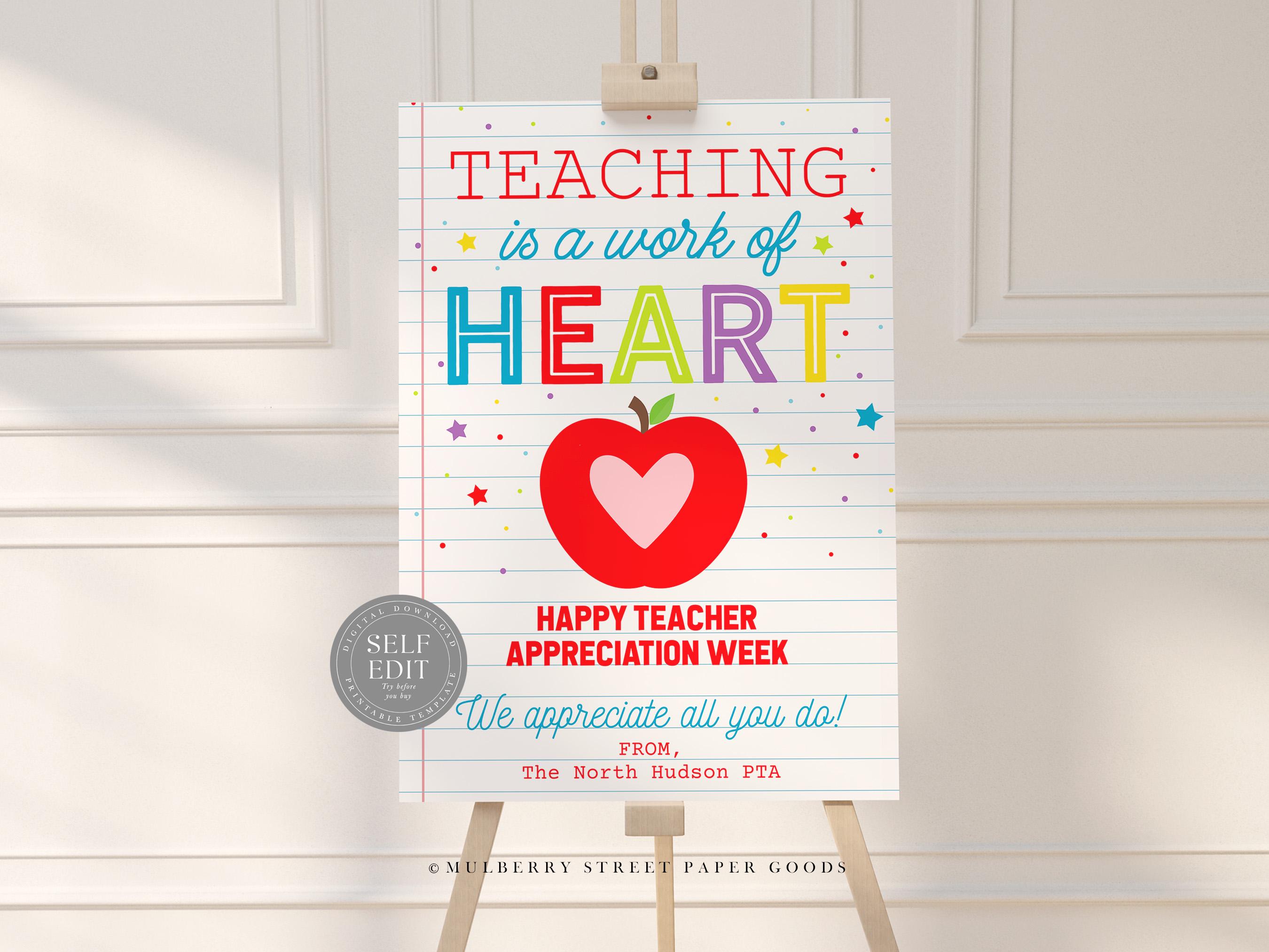 Printable Teacher Appreciation Week Poster Canva Template Editable ...