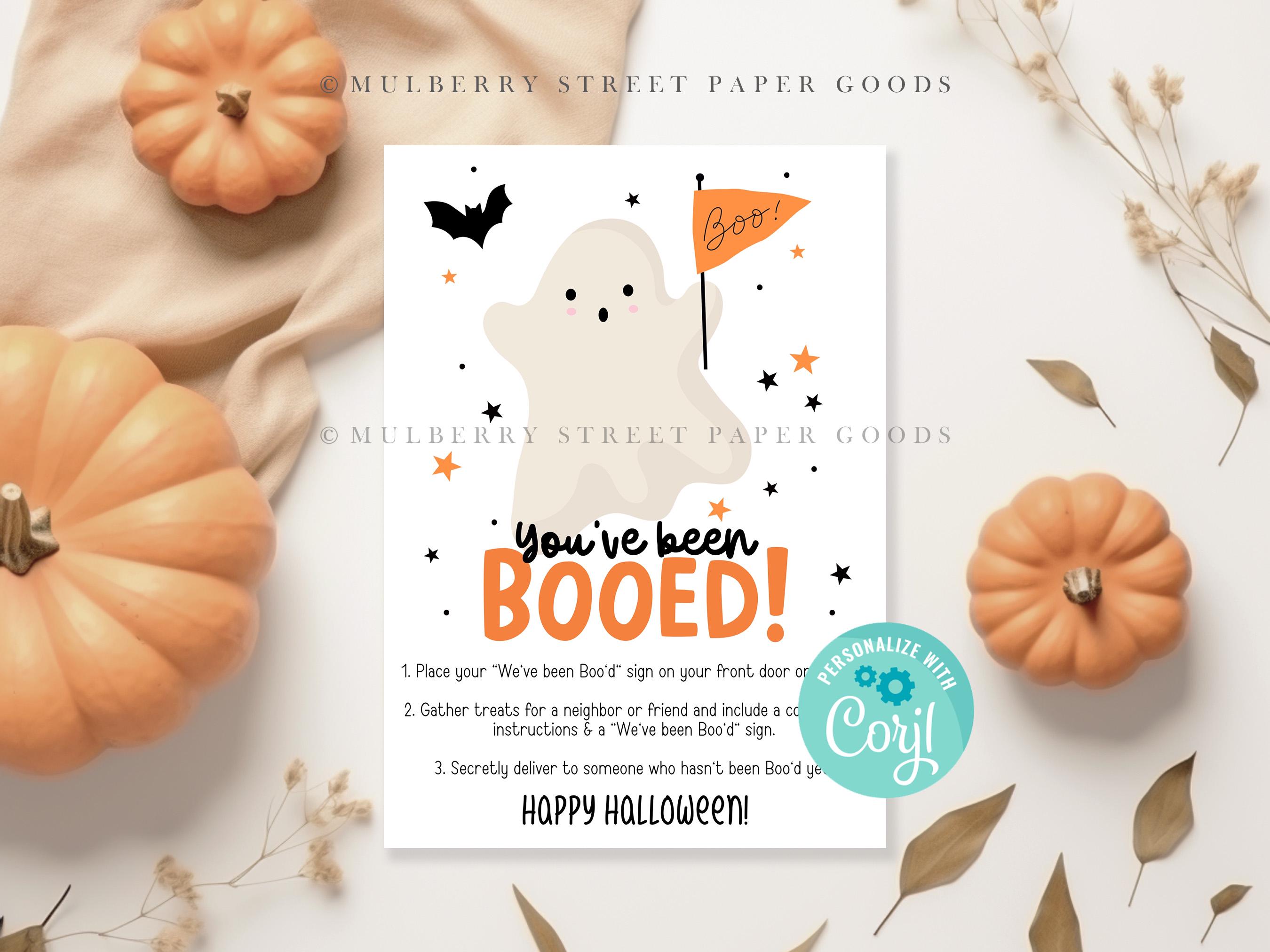Printable You've Been Booed Halloween Sign Halloween Boo'd Tag Instant ...