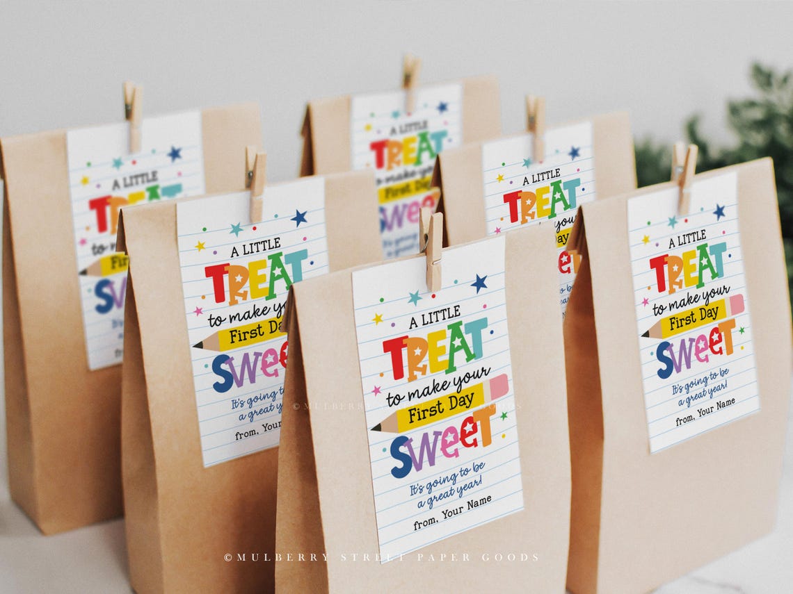 Printable First Day of School Gift Tag Canva Template Digital Download ...