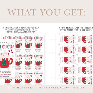 Holiday Hot Cocoa Gift Tag Printable Personalized Hot Chocolate ...
