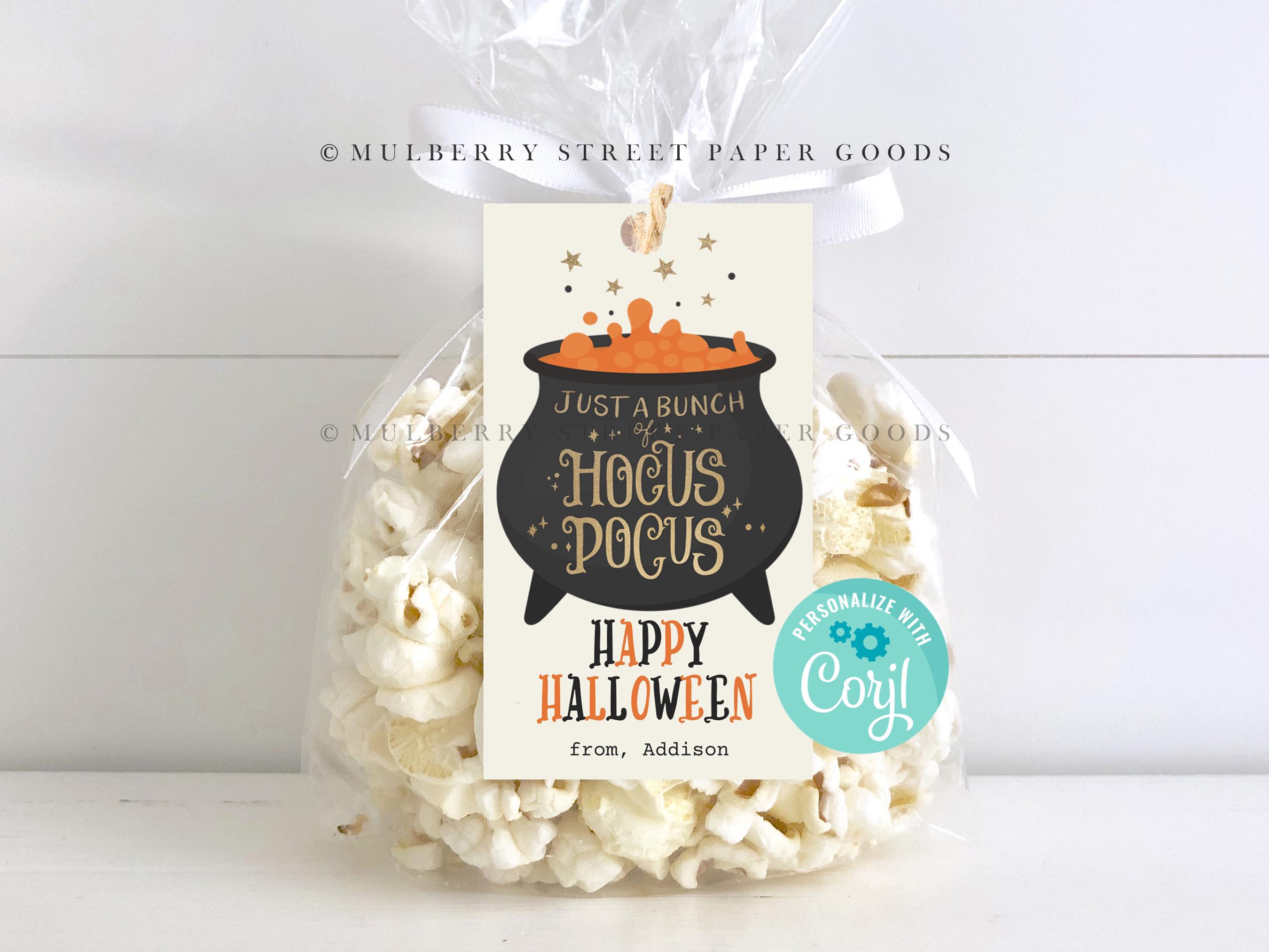 Printable Halloween Gift Tag Just a Bunch of Hocus Pocus Halloween ...