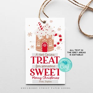 Editable Christmas Printable Gift Tag Digital Download Hot Cocoa Party ...