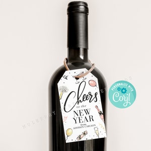 Printable New Years Eve Tag, Instant Download Cheers to the New Year ...