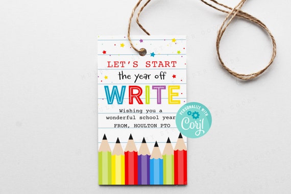 Printable First Day of School Gift Tag Let's Start the - Etsy