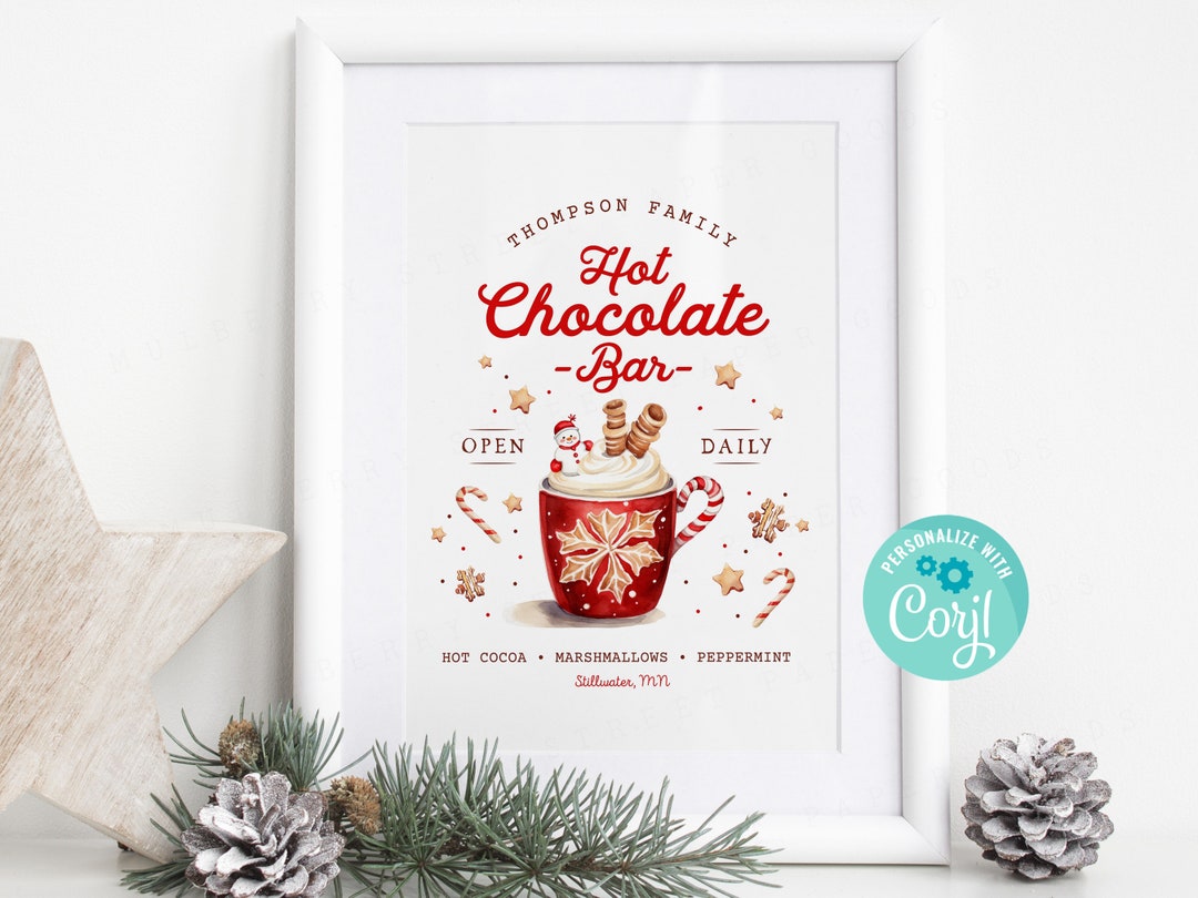 Editable or Instant Download Hot Cocoa Bar Table Sign, Winter Hot ...