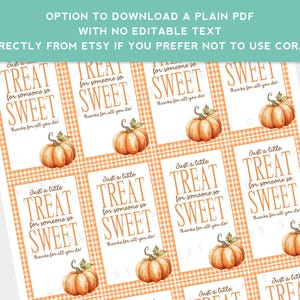 Editable Fall Gift Tag Printable A Little Treat for Someone Sweet ...