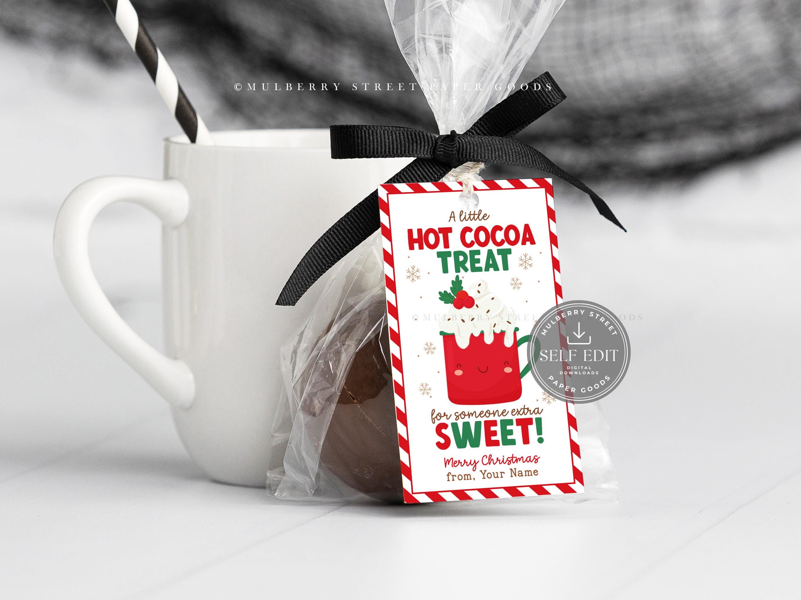Christmas Hot Chocolate Gift Tag Printable Digital Download Canva ...
