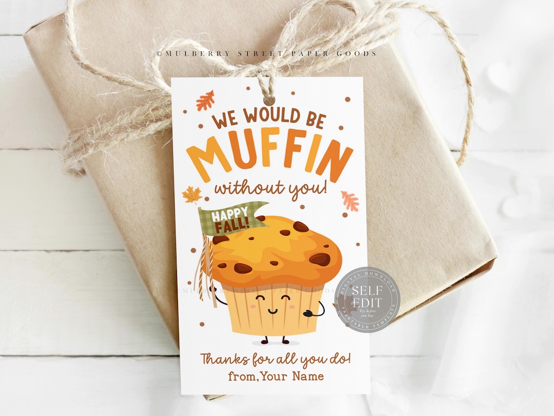 Fall Gift Tag Printable Digital Download Autumn Editable Thank You Gift ...