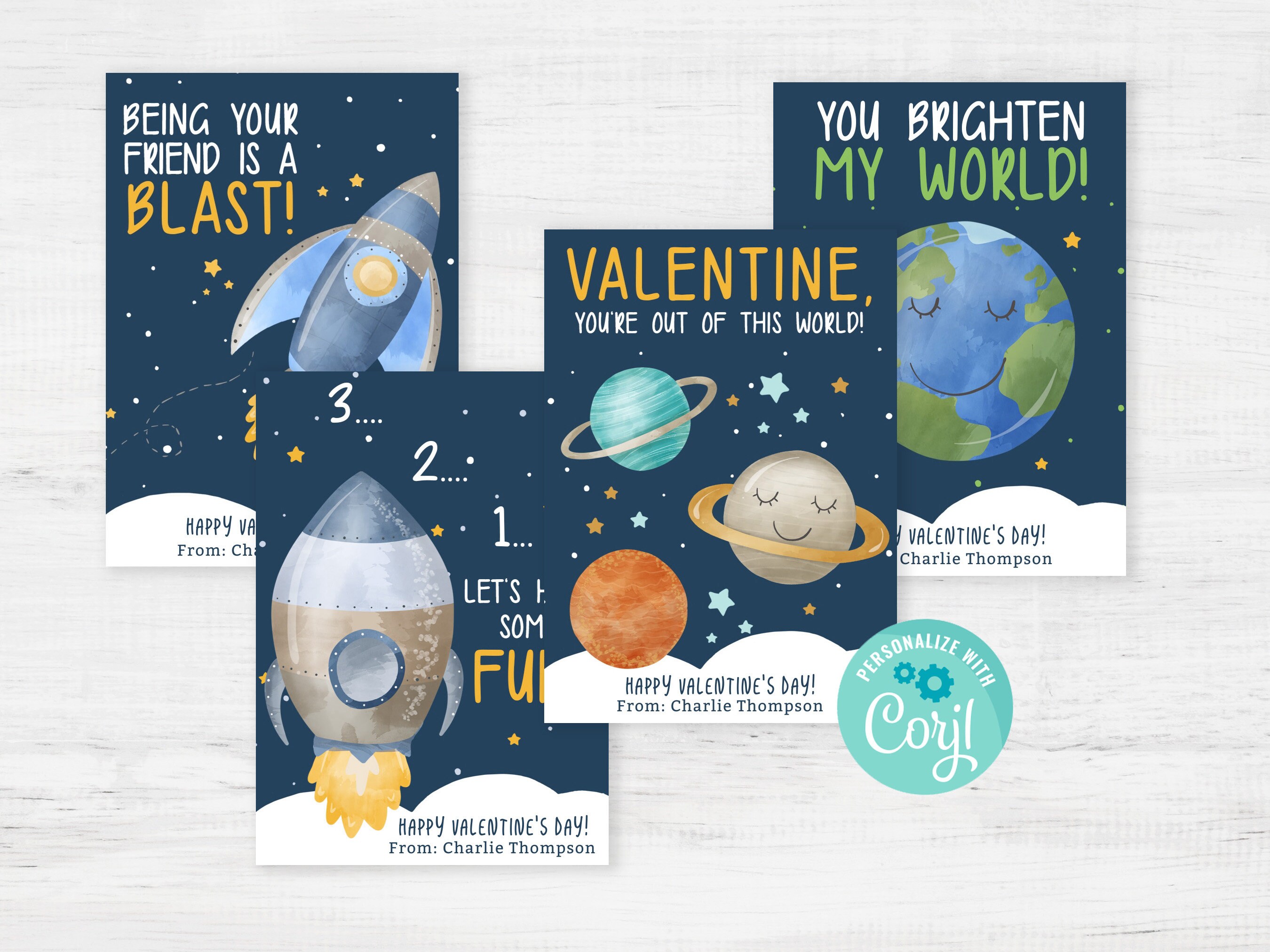 Instant Download Galaxy Valentine Printable Cards Classroom - Etsy
