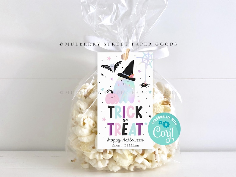 Halloween Gift Tag Printable Digital Download, Ghost Halloween Party ...