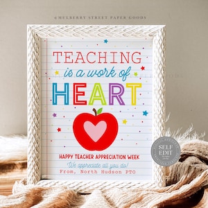 Printable Teacher Appreciation Week Poster Canva Template Editable ...