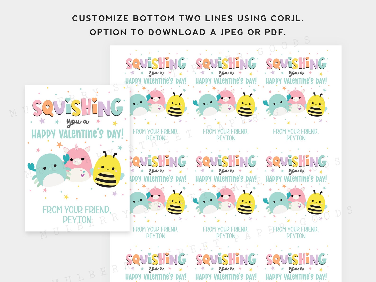 Squishing You a Happy Valentine's Day Card Printable Squishmallow ...