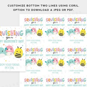 Squishing You a Happy Valentine's Day Card Printable Squishmallow ...