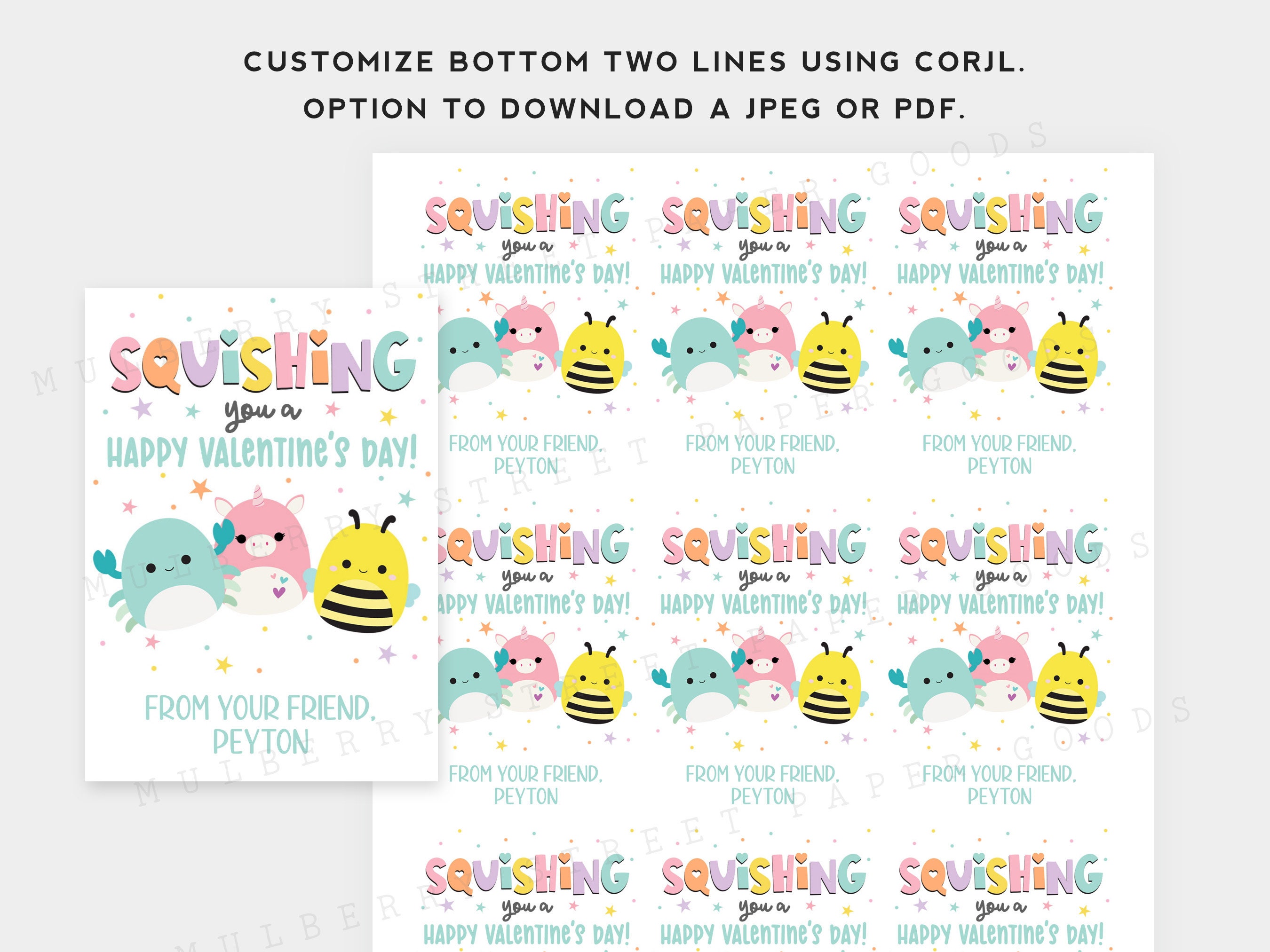 Squishing You a Happy Valentine's Day Card Printable Squishmallow ...