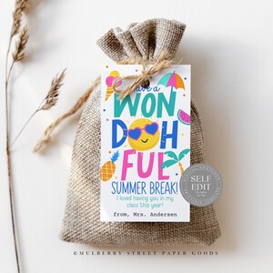 Summer Break Gift Tag Instant Download End of School Year Summer ...