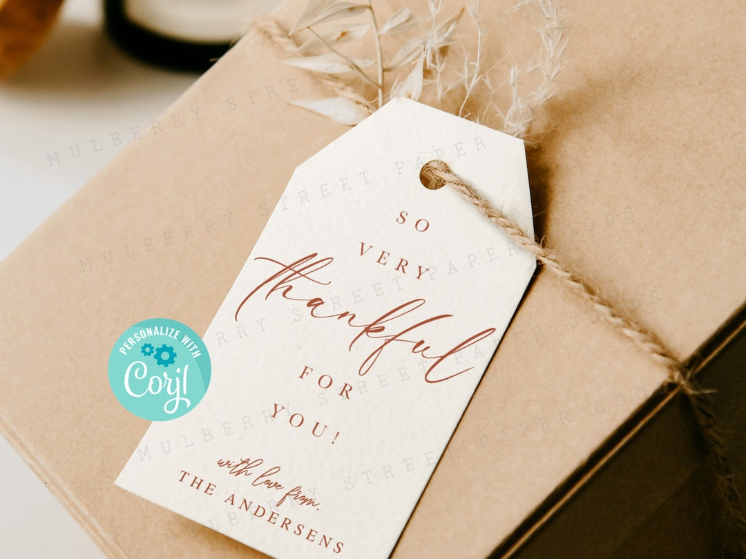Printable so Very Thankful for You Gift Tag, Modern Farmhouse ...