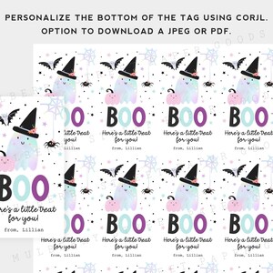 Printable Halloween Favor Tags Boo Gift Tags Trick or Treat Bag Tag ...