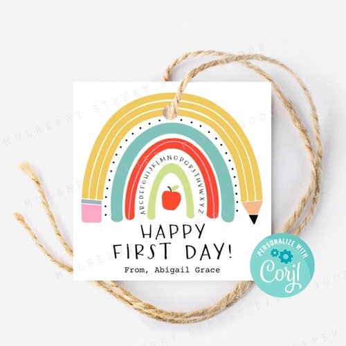 Printable First Day of School Gift Tag School Supplies - Etsy