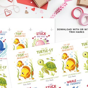 Printable Under the Sea Valentine's Day Card, Classroom Valentines for ...