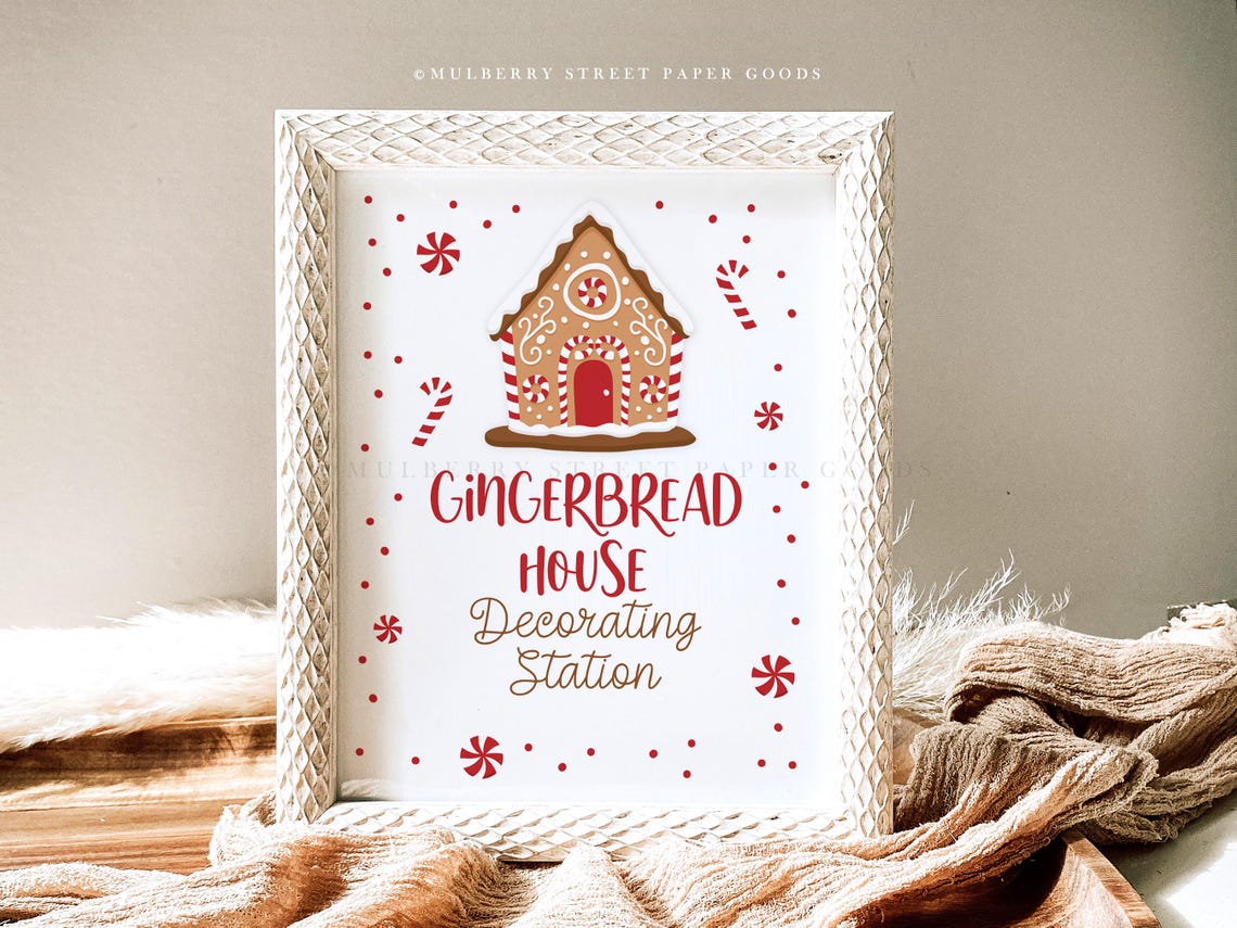 Instant Download Gingerbread House Party Table Sign Printables Set of 8 ...