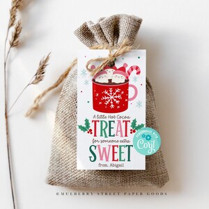 Editable Hot Cocoa Gift Tag Printable A Little Treat for Someone Sweet ...