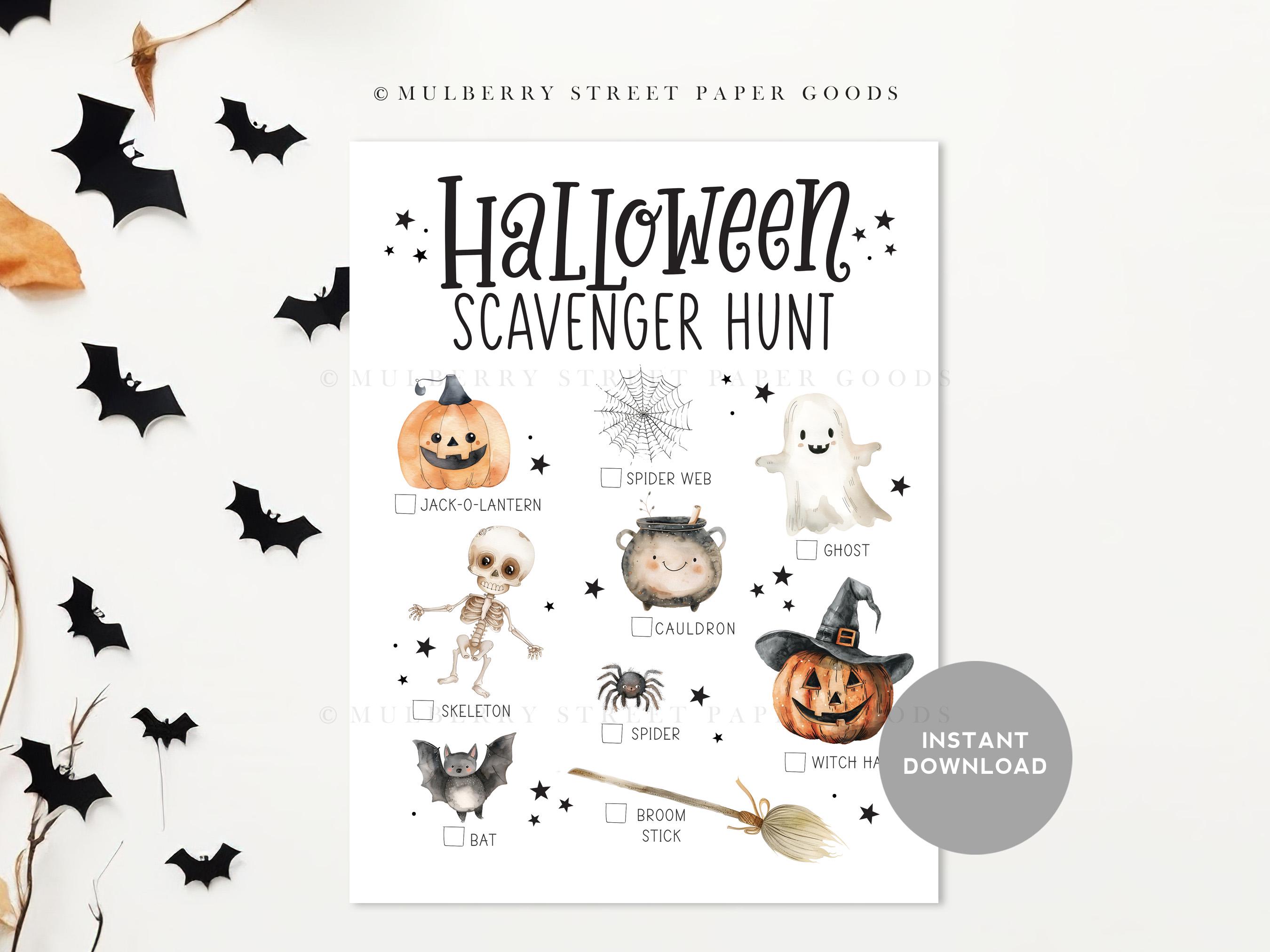 Halloween Scavenger Hunt Printable Instant Download Kids Halloween ...
