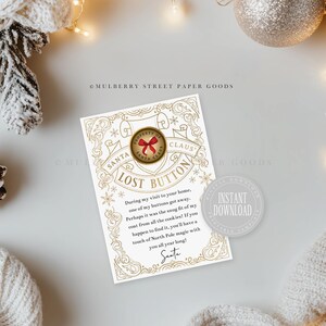 Santa's Lost Button Tag Instant Download Editable Santa Claus Lost ...
