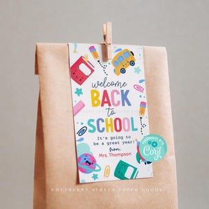 Welcome Back to School Printable Gift Tag, First Day of School, Instant ...