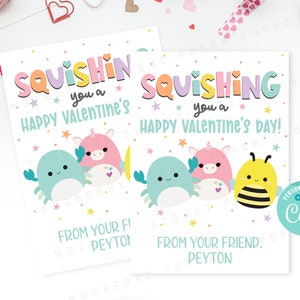 Squishing You a Happy Valentine's Day Card Printable Squishmallow ...