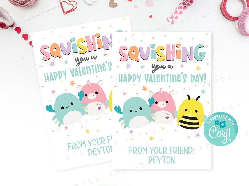 Squishing You a Happy Valentine's Day Card Printable Squishmallow ...