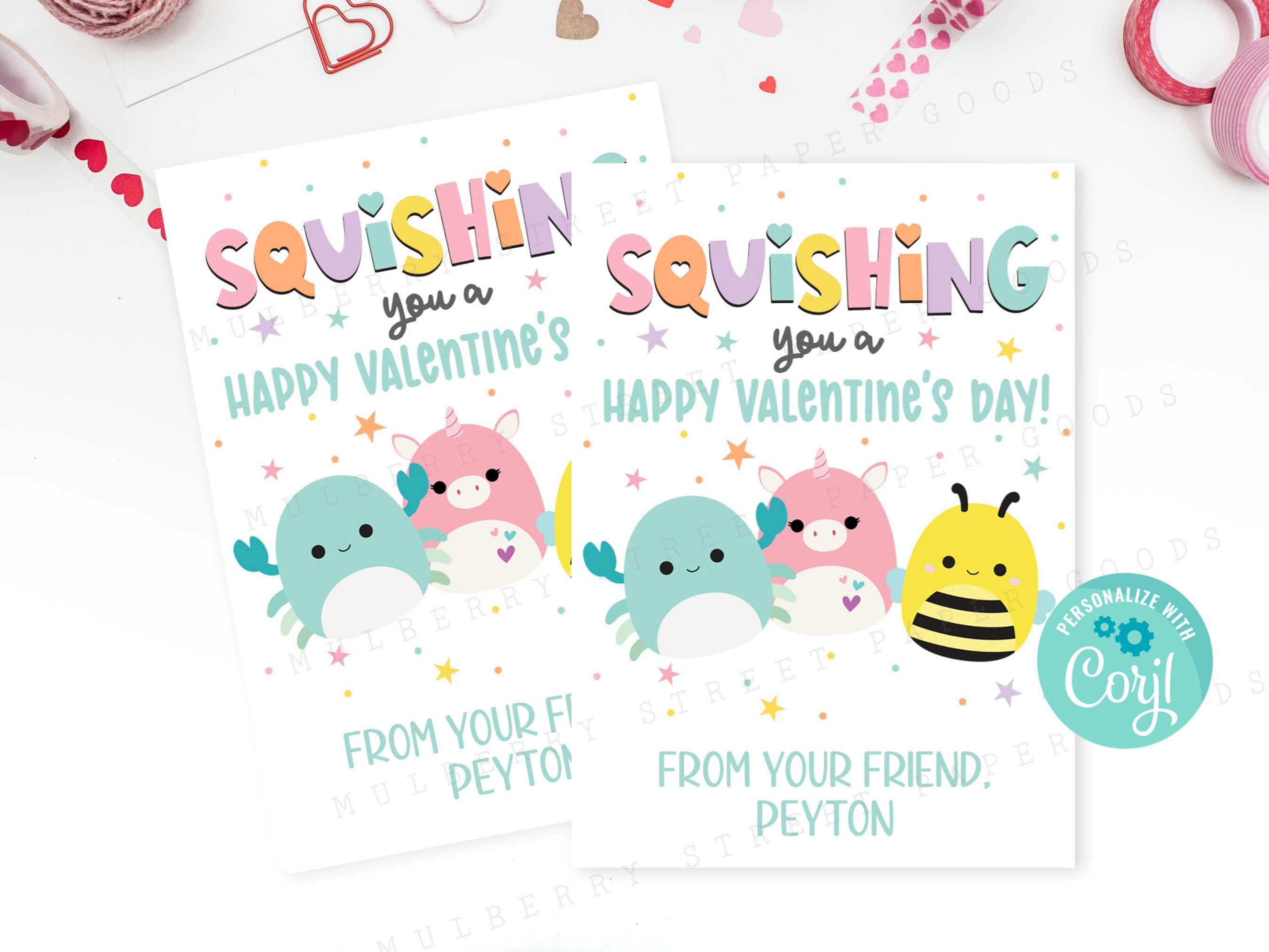 Squishing You a Happy Valentine's Day Card Printable Squishmallow ...