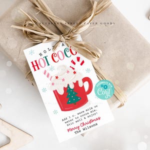 Holiday Hot Cocoa Gift Tag Printable Personalized Hot Chocolate ...
