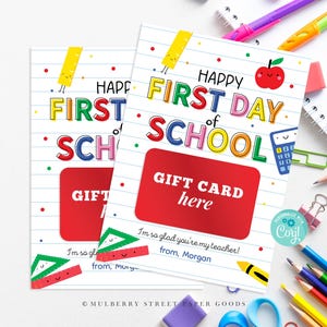 Happy First Day of School Gift Card Holder Printable, Back to School ...