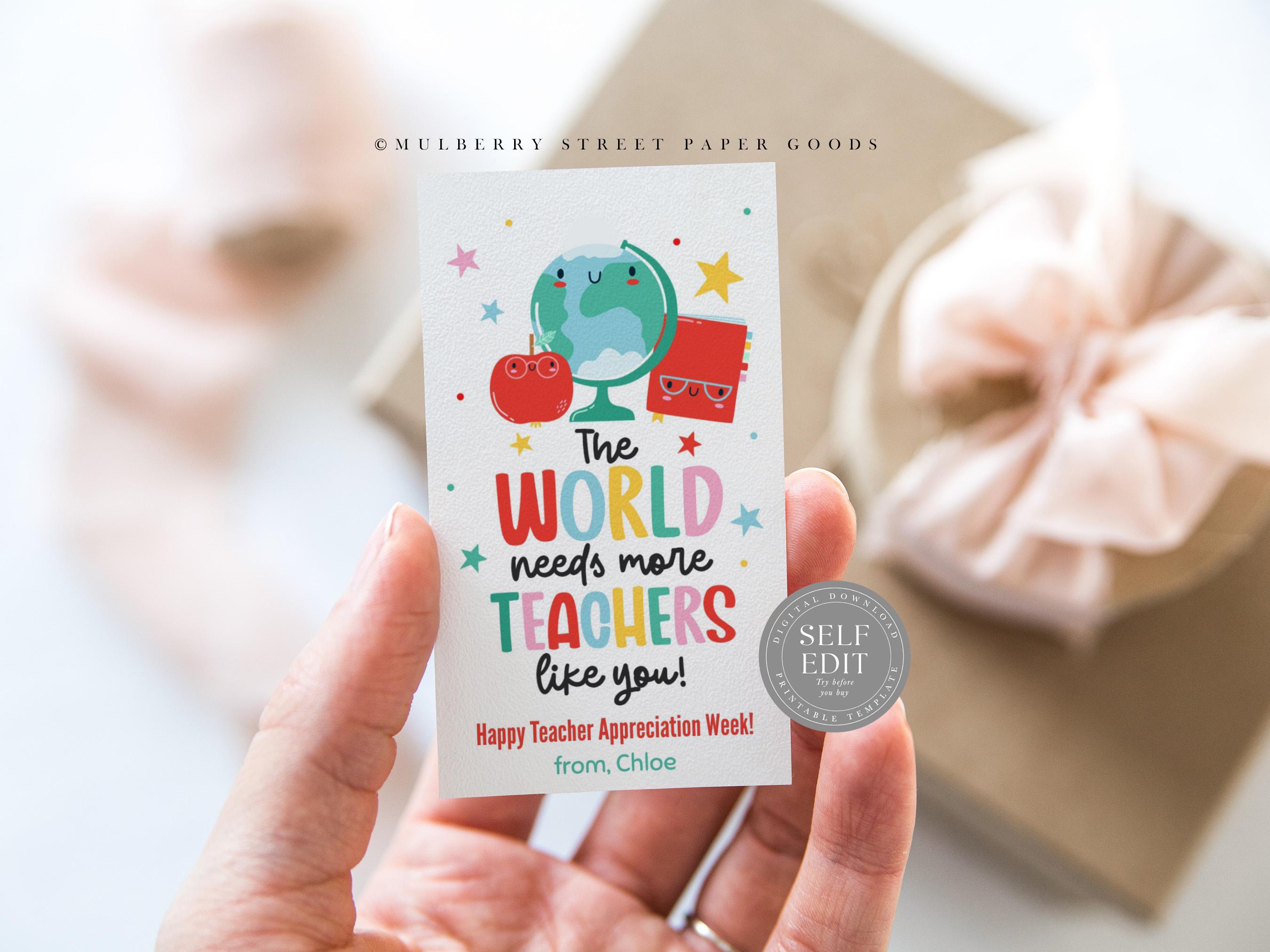 Teacher Appreciation Gift Tag Printable Instant Download Teacher ...