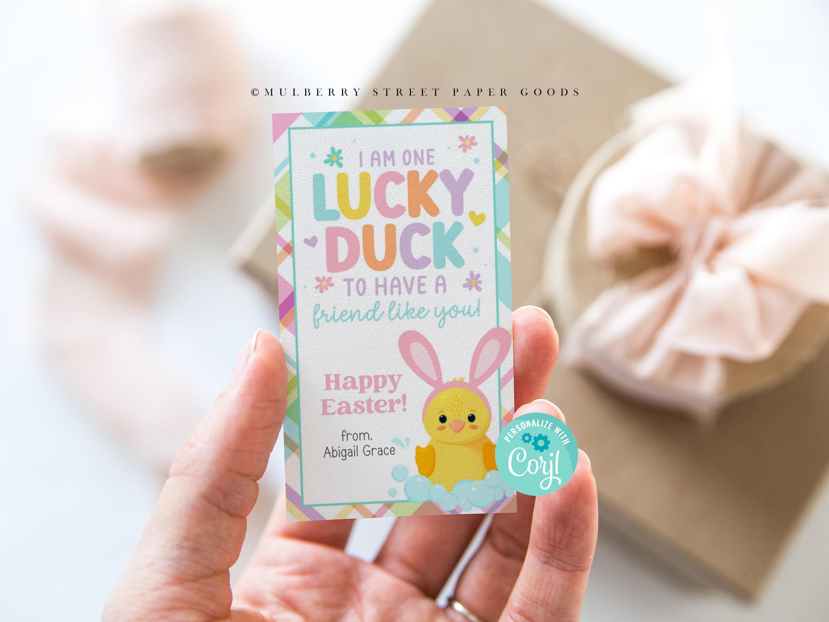 Rubber Duck Easter Gift Tag Printable Instant Download Kids Easter ...