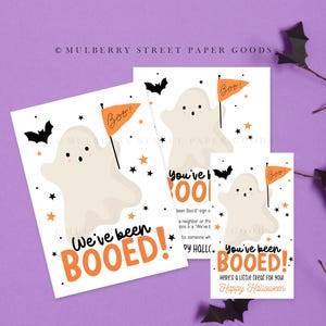 Printable You've Been Booed Halloween Sign Halloween Boo'd Tag Instant ...