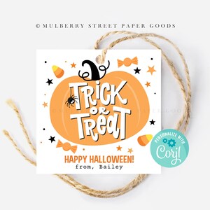 Instant Download Halloween Tag Printable Trick or Treat Happy Halloween ...