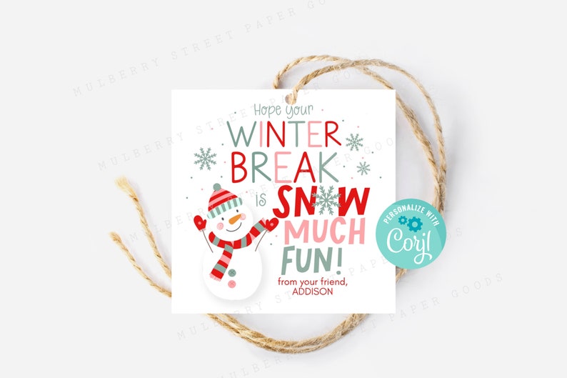 Printable Hope Your Winter Break is Snow Much Fun Gift Tag - Etsy